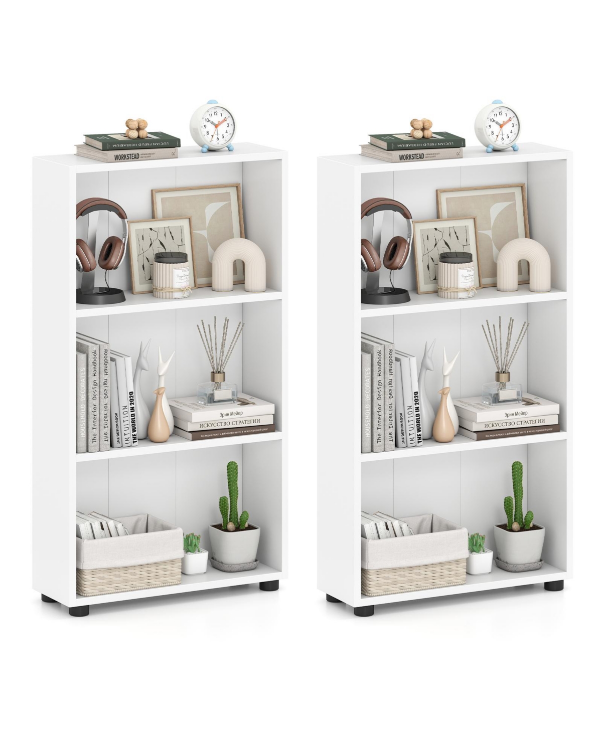 Click here for Gymax 2PCS Bookshelf 3-Tier Bookcase w/Anti-Tippin... prices