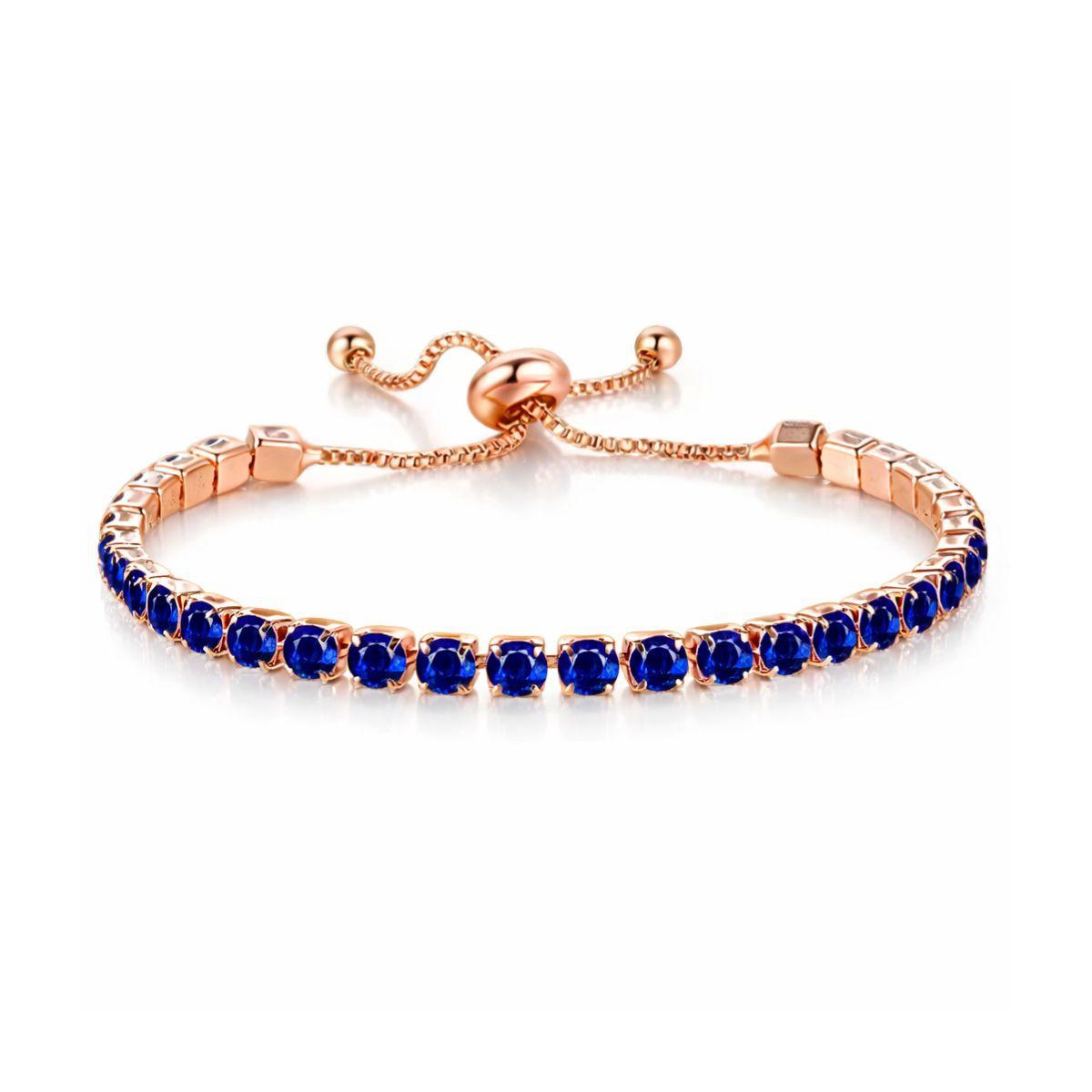 Click here for Rebl Jewelry Dainty Cz Tennis Bracelet - Blue prices