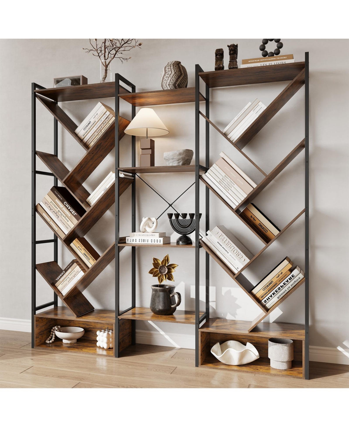 Click here for Gaomon Modern Triple 6-Tier Standing Bookshelf - 2... prices