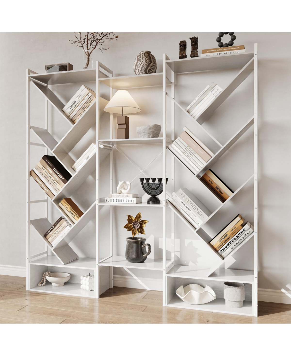 Click here for Gaomon Modern Triple 6-Tier Standing Bookshelf - 2... prices