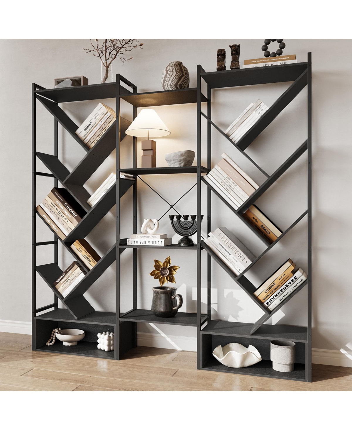 Click here for Gaomon Modern Triple 6-Tier Standing Bookshelf - 2... prices