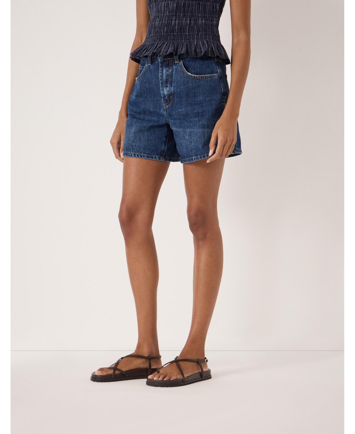 Click here for Hush Womens Essential Denim Shorts - Mid blue prices
