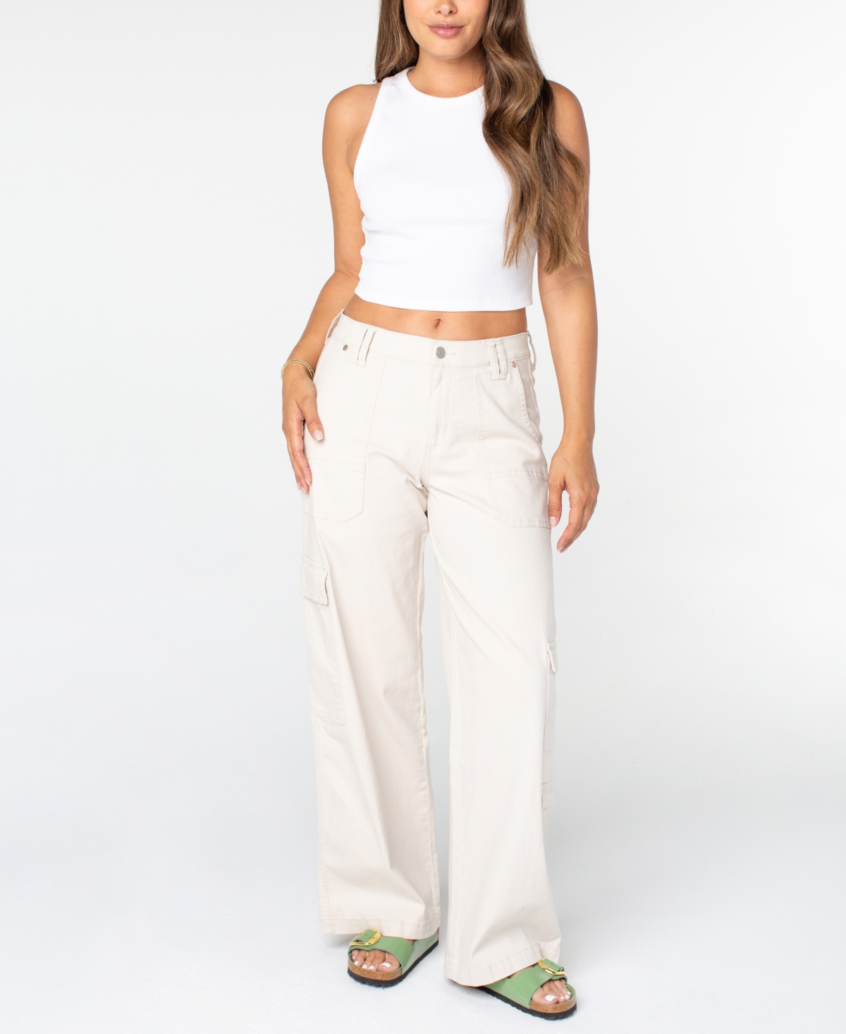Click here for Celebrity Pink Juniors Wide-Leg Cargo Pants - Khak... prices