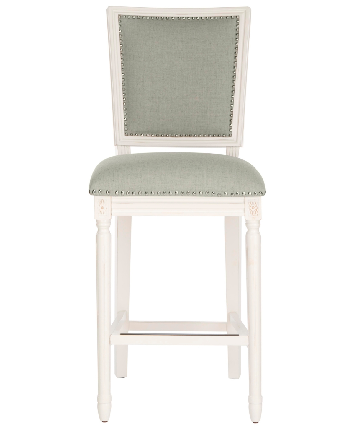 Click here for Safavieh Buchanan Rect Barstool - Light grey / cre... prices