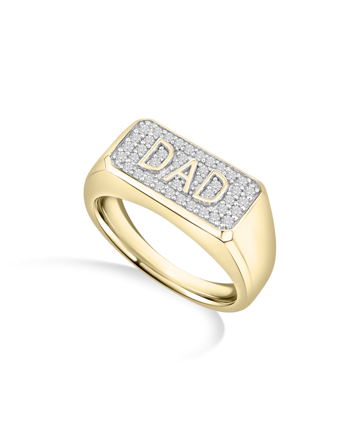 Click here for Macys Mens Diamond (1/5 ct. t.w.) Dad Band Ring in... prices