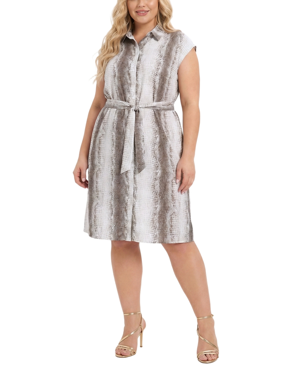 Click here for Ny Collection Plus Size Sleeveless Belted Dress -... prices