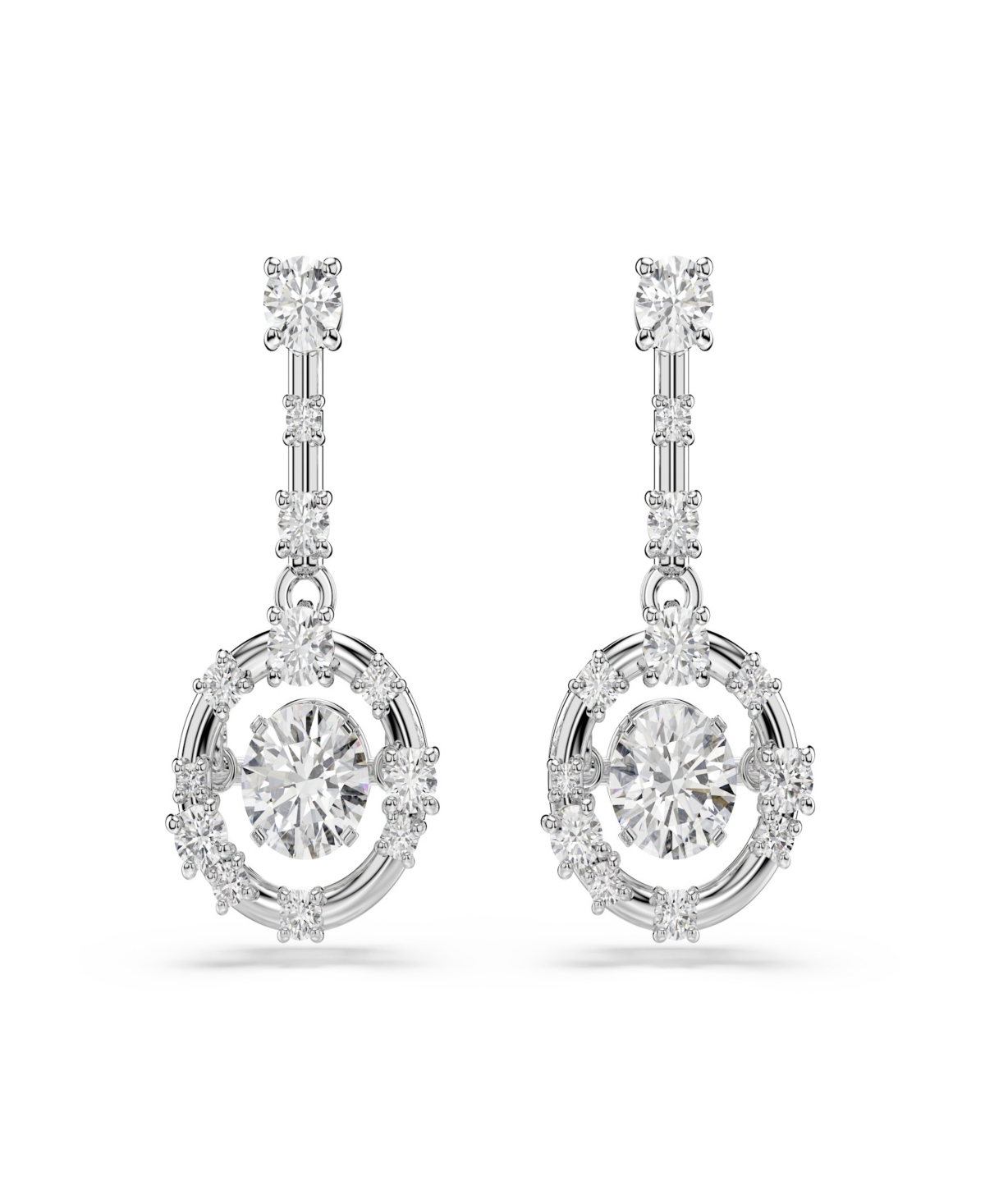 Click here for Swarovski Rhodium-Plated Dancing Stone Earrings -... prices