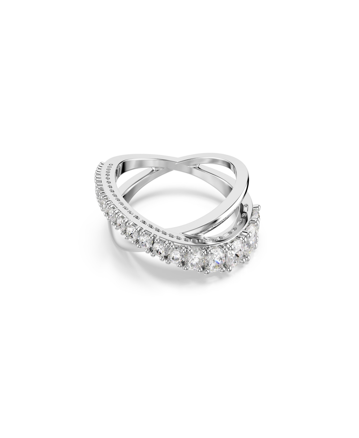 Click here for Swarovski Silver-Tone Plated Spiral Stack Ring - S... prices
