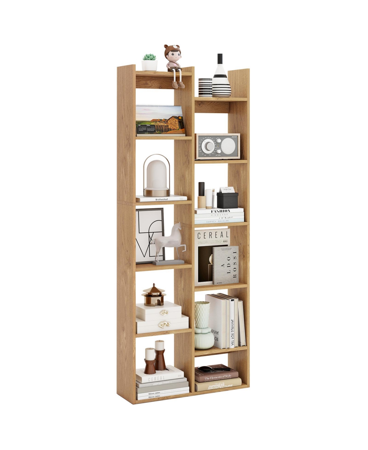 Click here for Gymax 11 Tier Bookcase with Anti Tipping Kits Wood... prices