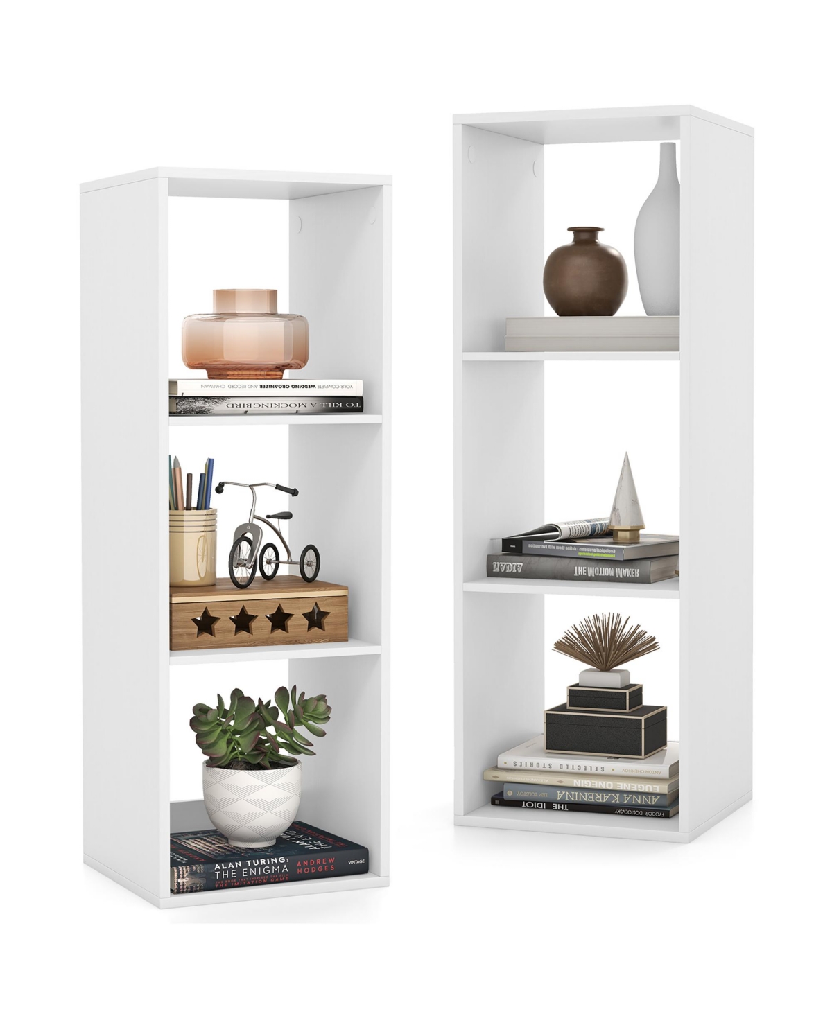 Click here for Gymax 3 Cube Bookshelf Modern Vertical Bookcase wi... prices