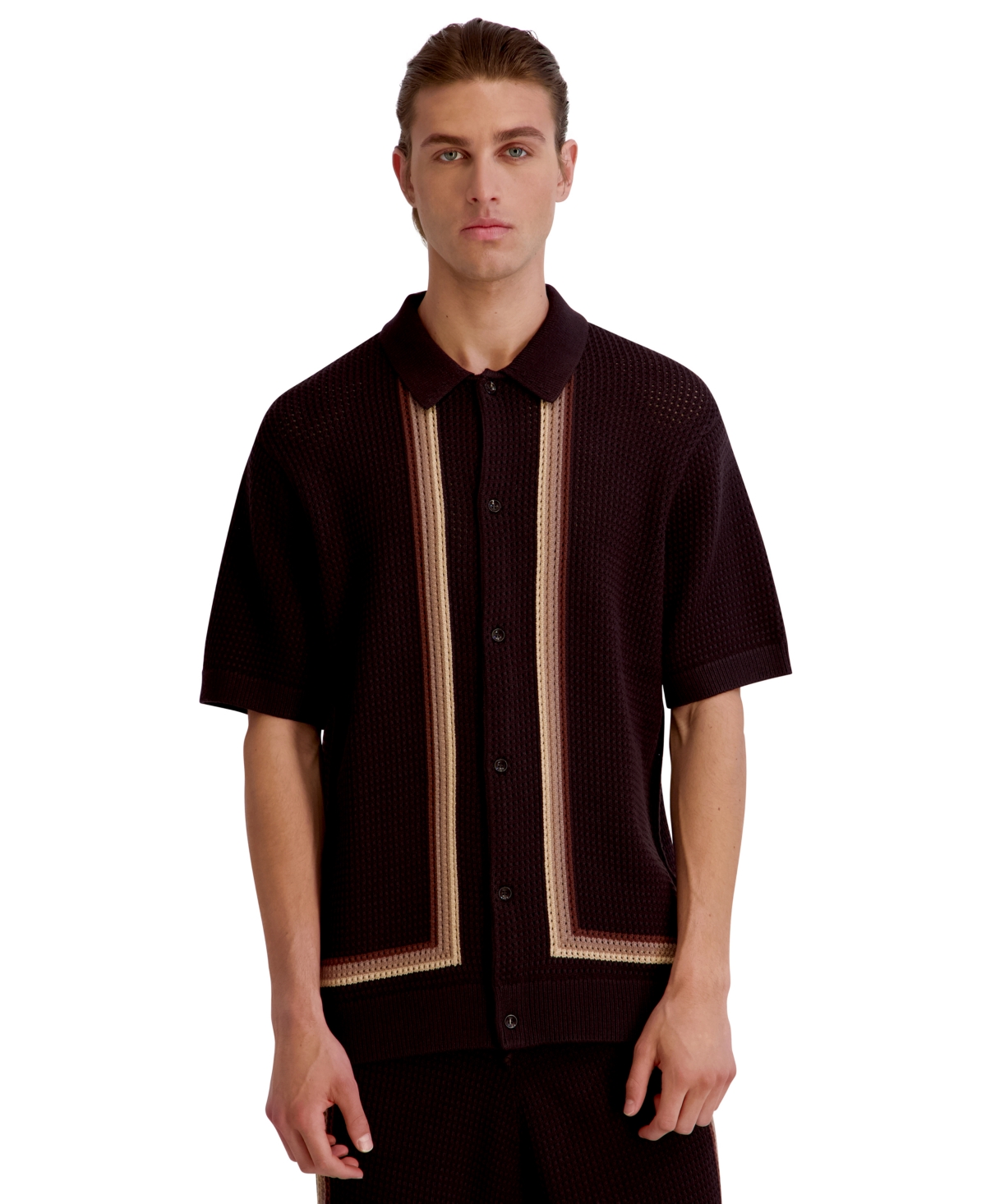 Click here for Karl Lagerfeld Paris Mens Short-Sleeve Shirt - Bro... prices