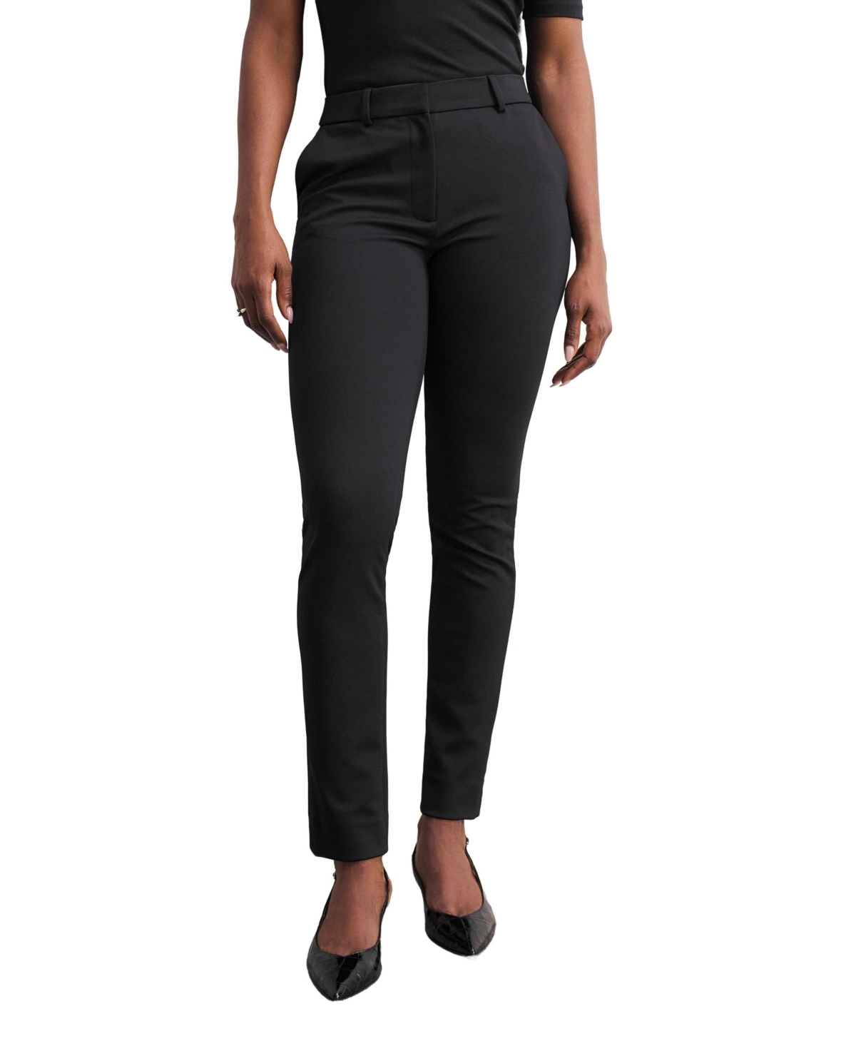 Click here for The Fold Womens Hatfield 4-Way Stretch Slim Trouse... prices