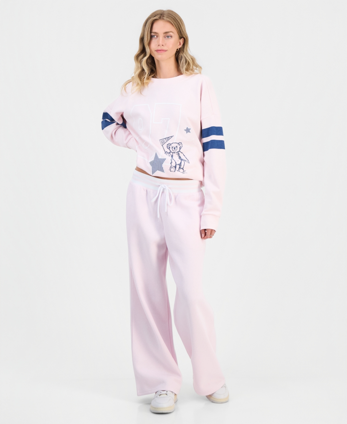 Click here for Madden Girl Juniors Wide Fleece Contrast-Waist Swe... prices