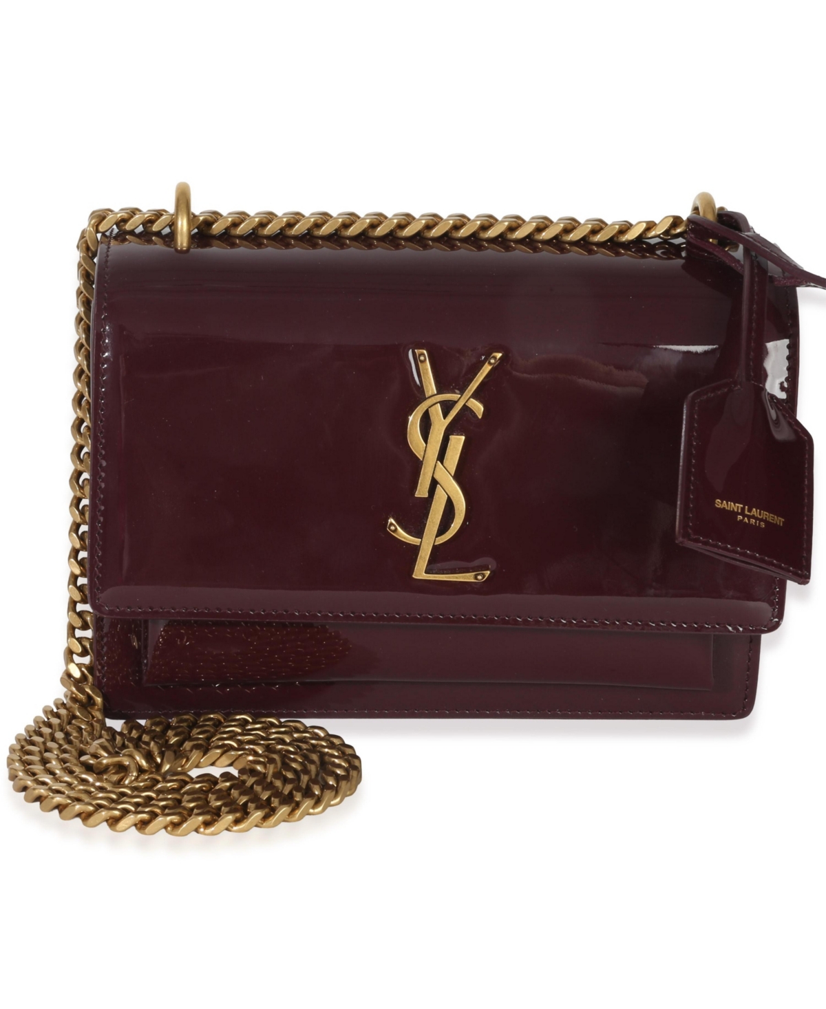 Click here for Pre-Owned Saint Laurent Red Wine Patent Monogram S... prices