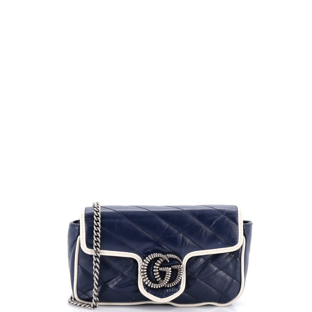 Click here for Pre-Owned Gucci Super Mini Gg Marmont Flap Bag Dia... prices