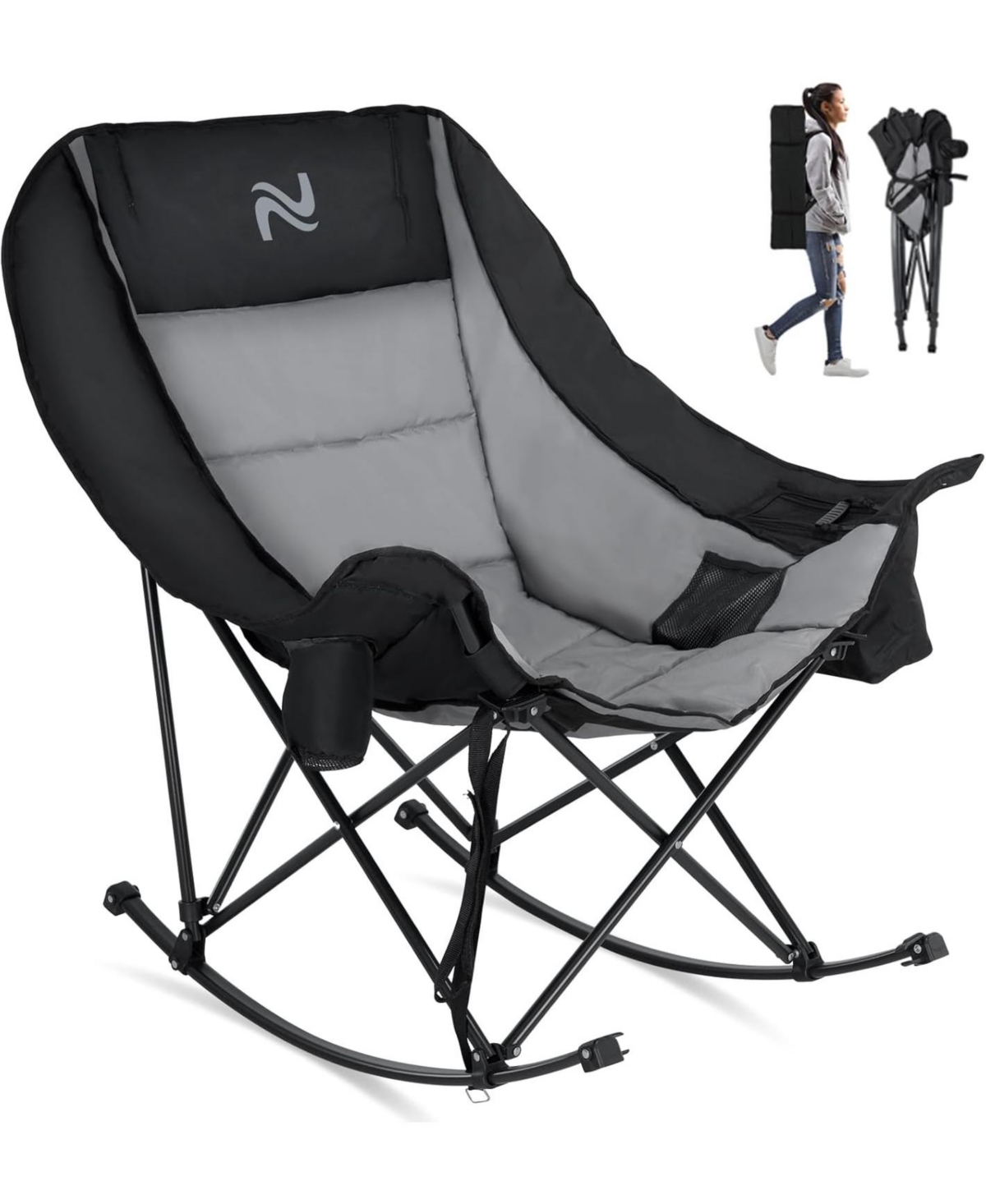 Click here for Aboron Oversized Rocking Camping Chair: 37x45. Ful... prices