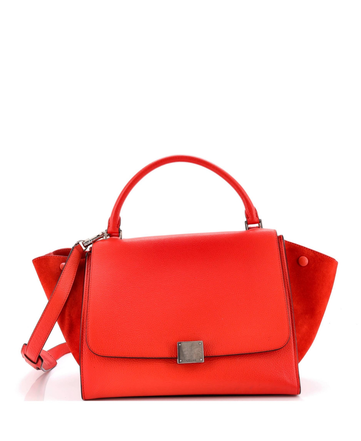 Click here for Pre-Owned Celine Medium Trapeze Bag Leather - Oran... prices