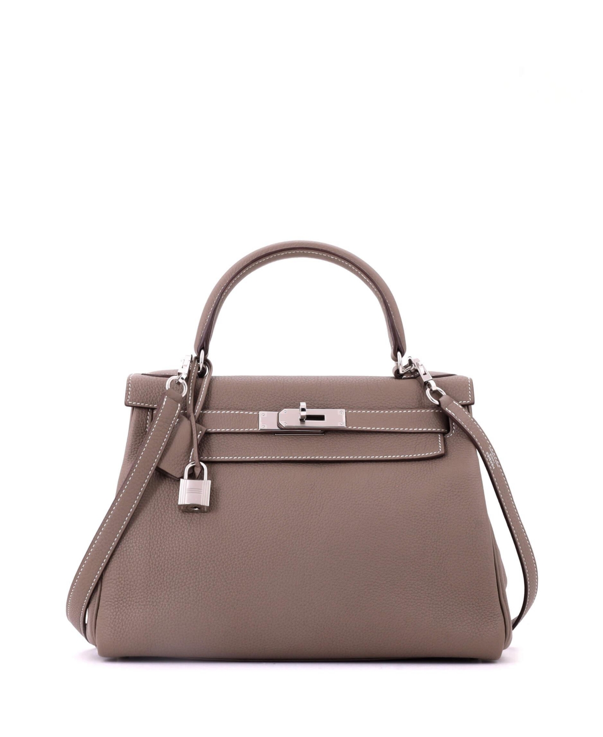 Click here for Pre-Owned HERMES Kelly 28 Handbag Grey Togo with P... prices