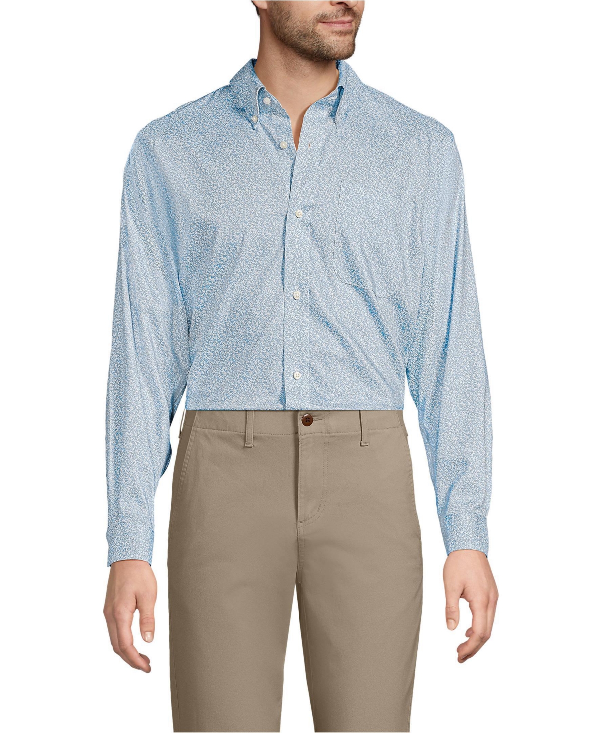 Click here for Lands End Mens Tailored Fit No Iron Solid Supima C... prices