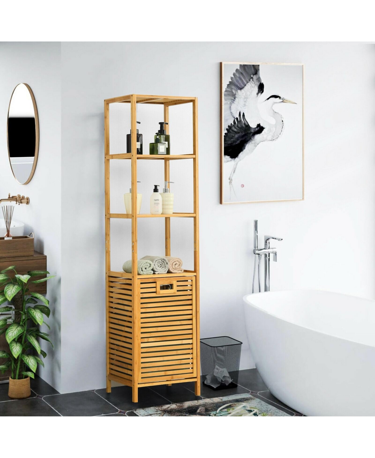 Click here for sumyeg Bamboo Tower Laundry Hamper Organizer with... prices