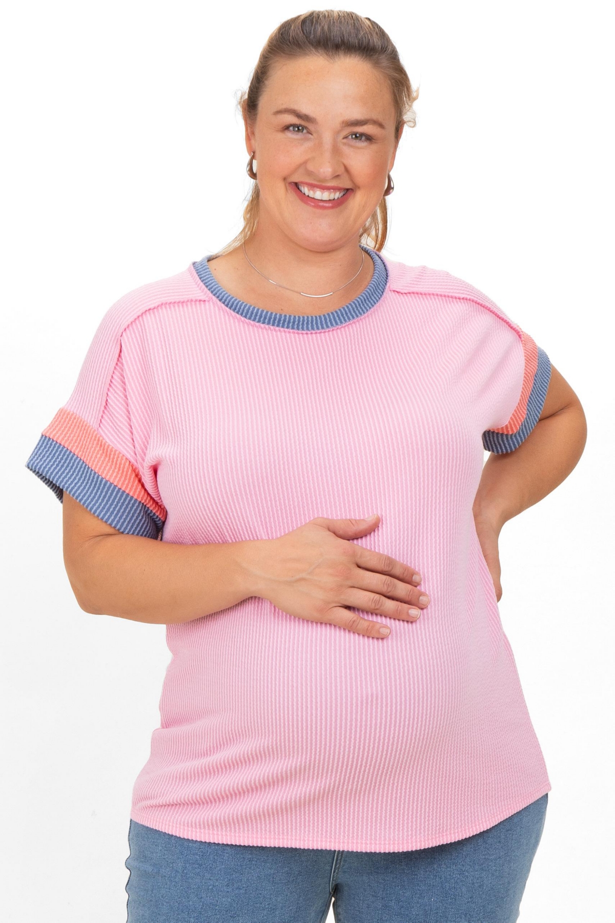 Click here for Dusty Blue Ribbed Co - Pink prices