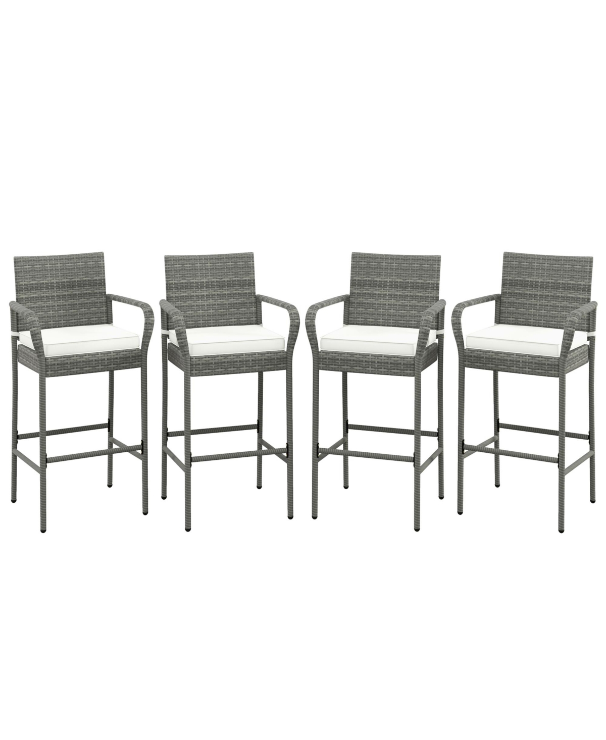 Click here for Gymax Set of 4 Rattan Patio Bar Stools Outdoor Bar... prices