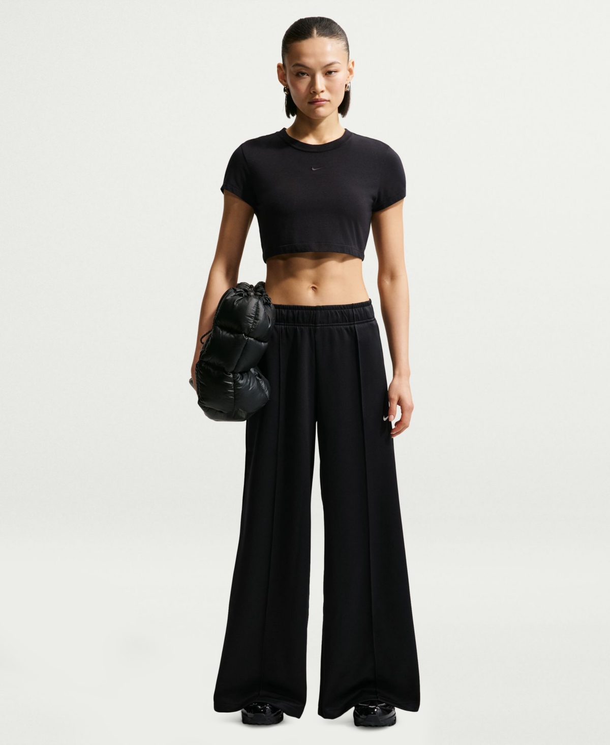Click here for Nike Womens Sportswear Mid-Rise Wide-Leg Track Pan... prices