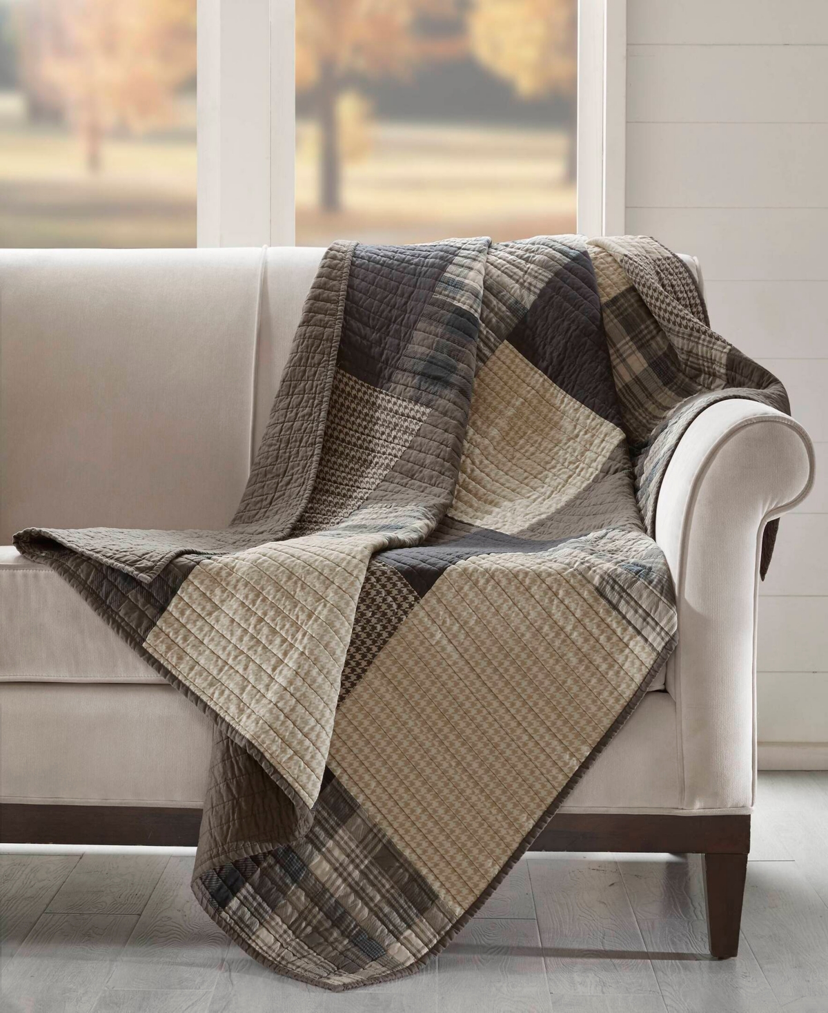Click here for Woolrich Patchwork Quilted Throw  50 x 70 - Tan prices