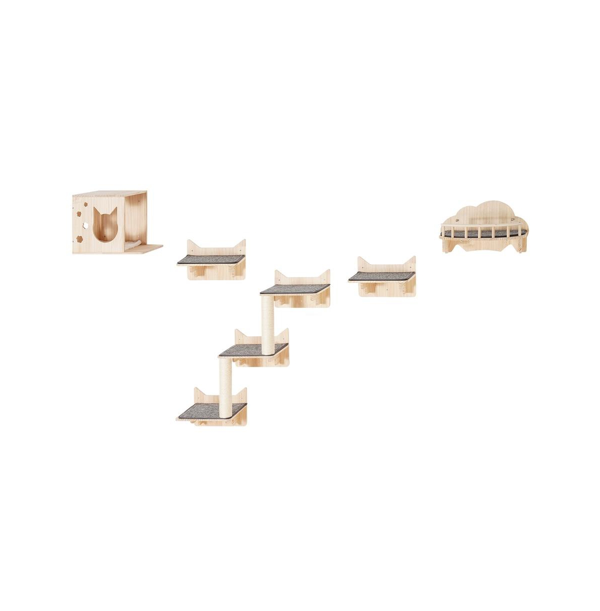 Click here for Sugift Wall Mounted Cat Shelves Cat Wall Shelves a... prices