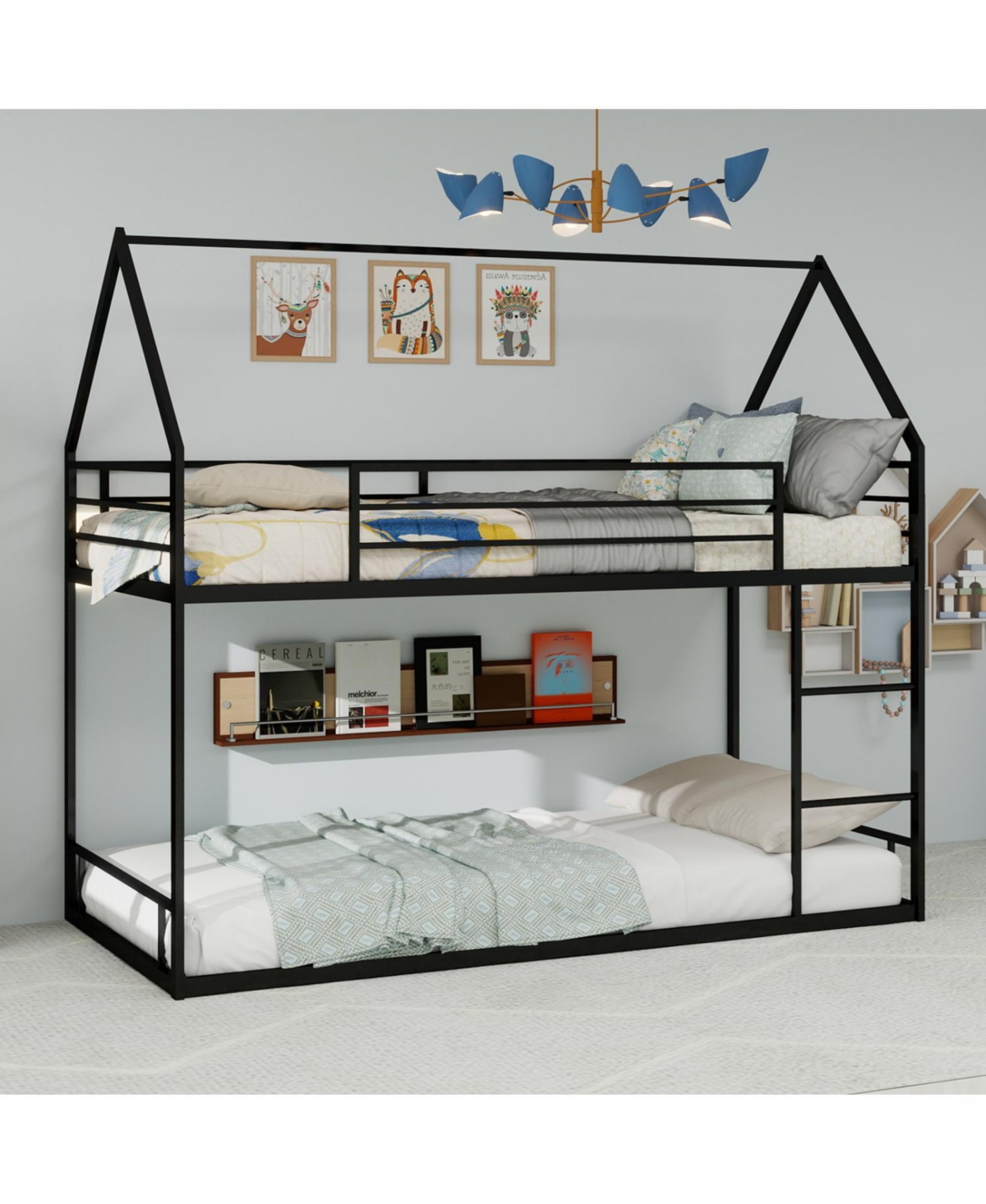 Click here for Rainsken Metal Bunk Bed for Kids Twin Over Twin  H... prices
