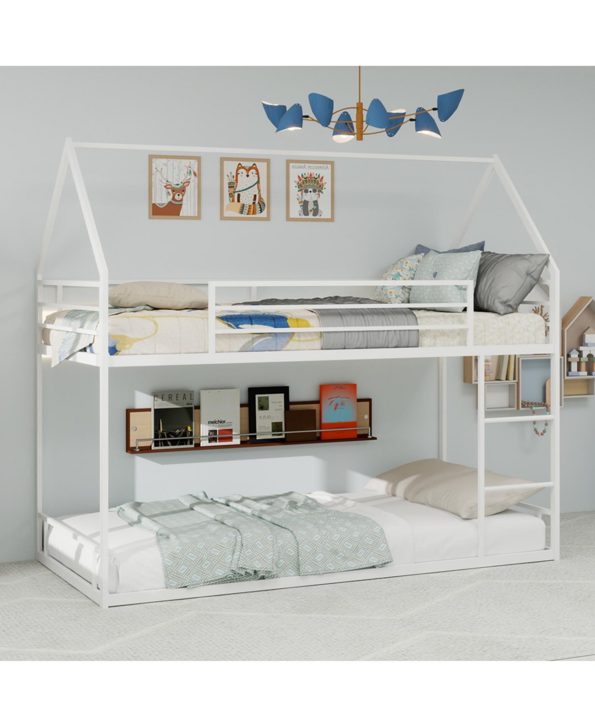 Click here for Rainsken Metal Bunk Bed for Kids Twin Over Twin  H... prices
