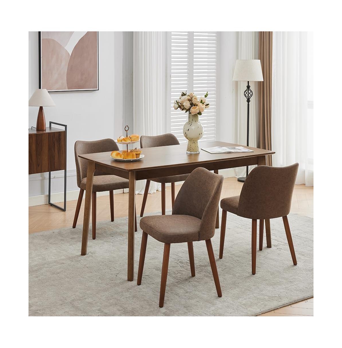 Click here for gaomon Dining Chair Set of 4  Leather Upholstered... prices