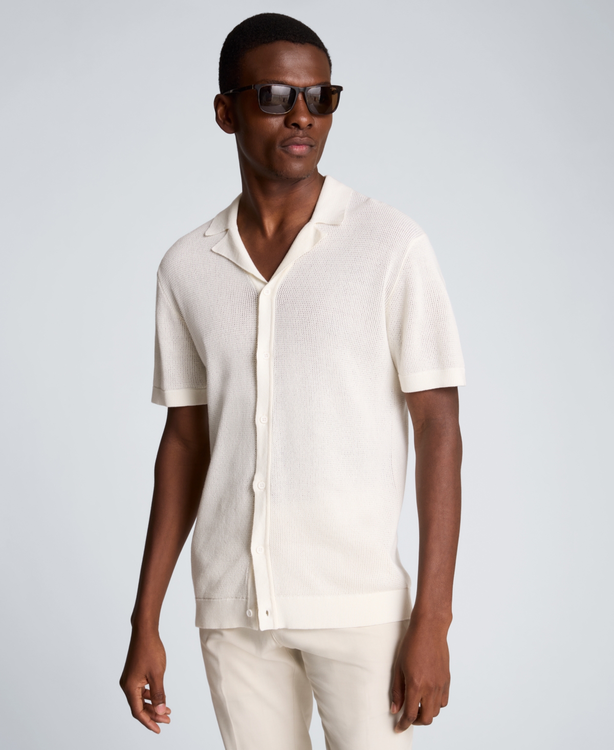 Click here for Kenneth Cole Mens Point Collar Sweater Camp Shirt... prices