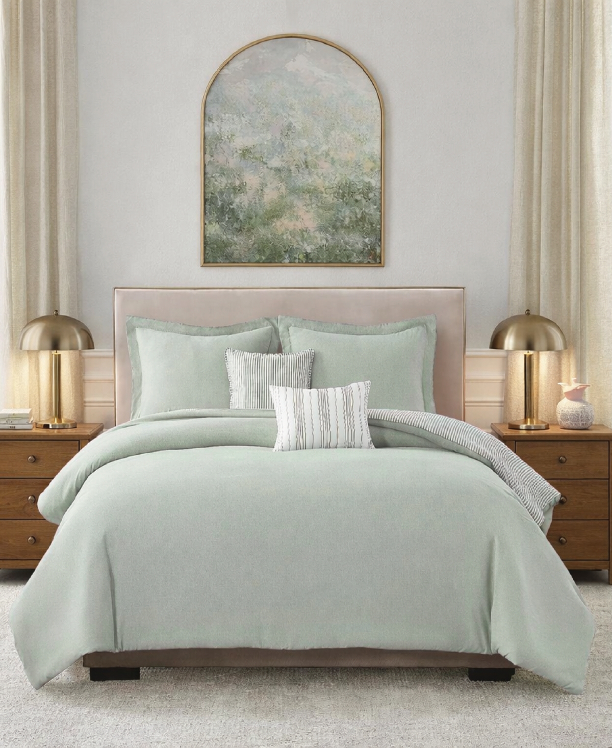 Click here for Laundry Chambray with Reverse Stripe 5-Piece Comfo... prices