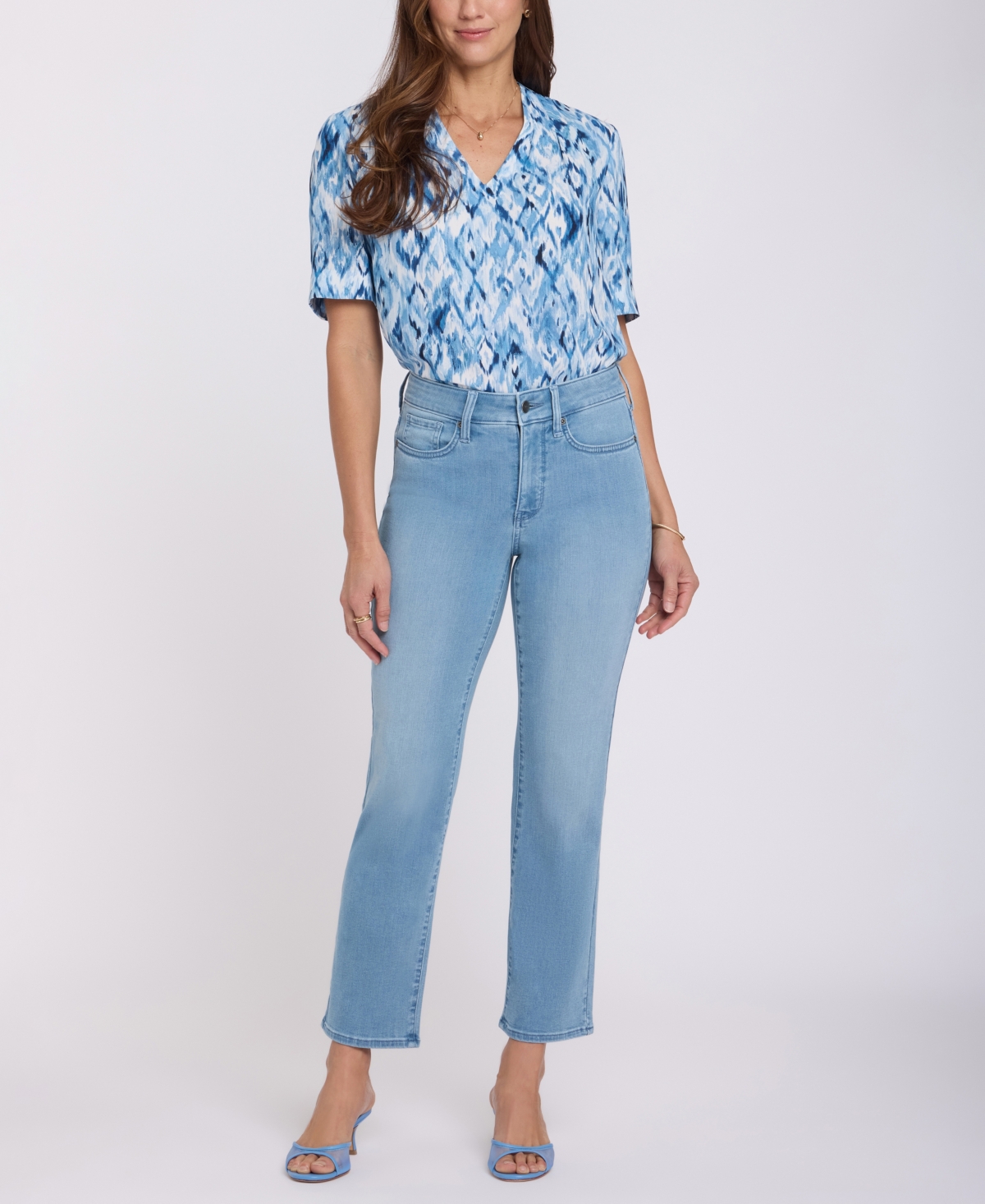 Click here for Nydj Womens Marilyn Straight Ankle Jeans - Lustre prices