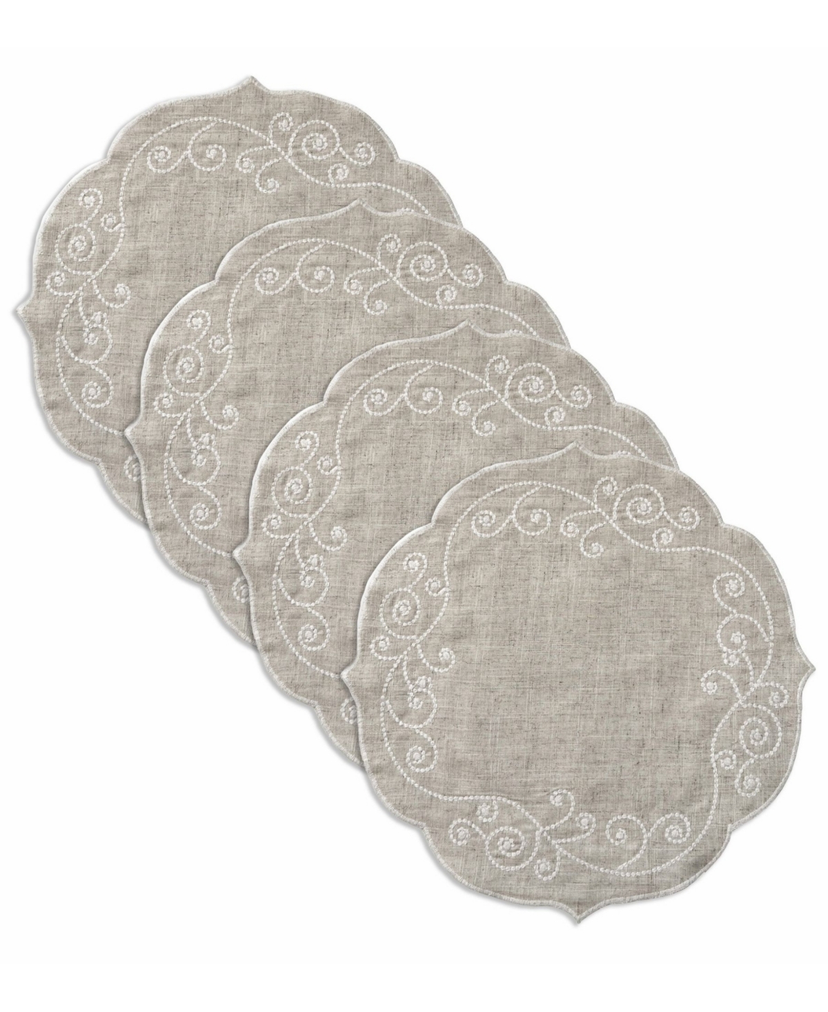 Click here for Lenox French Perle Linen Embroidered Round Placema... prices
