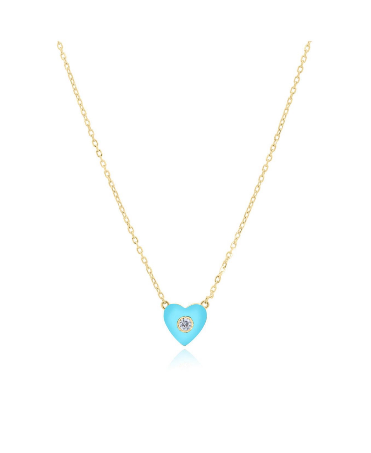 Click here for The Lovery Turquoise Cz Single Heart Necklace 14K... prices