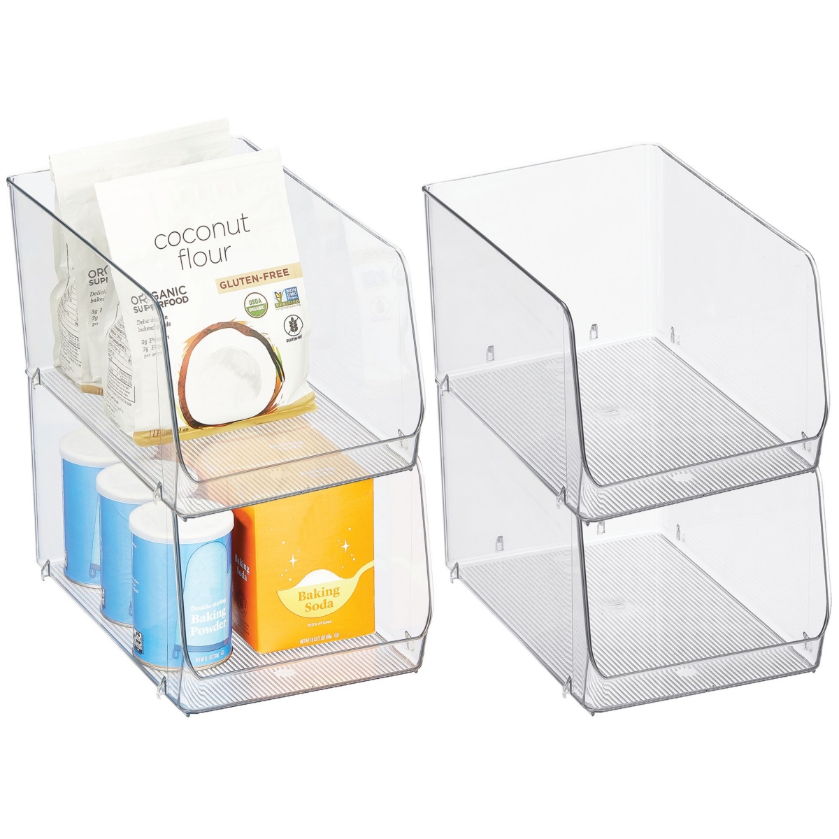 Click here for Stackable Clear Plastic Open Front Storage Bin  4-... prices