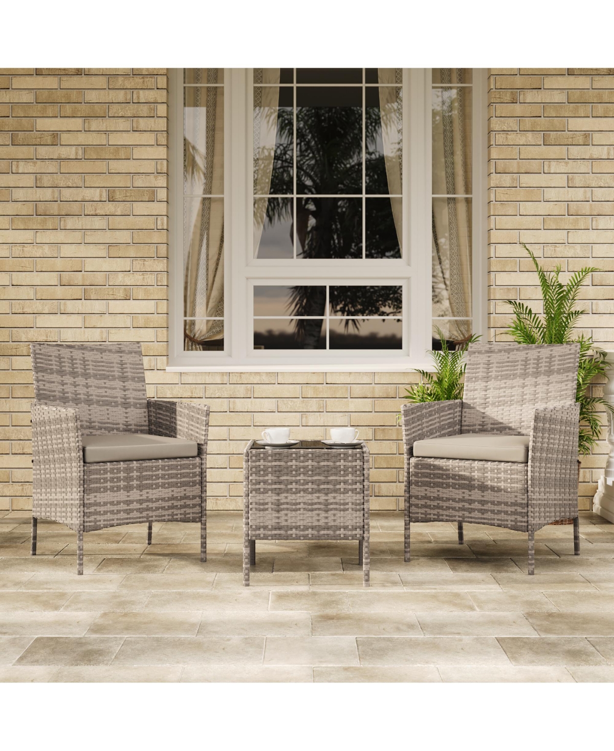 Click here for homfan 3-Piece Outdoor Patio Furniture Set with Ra... prices