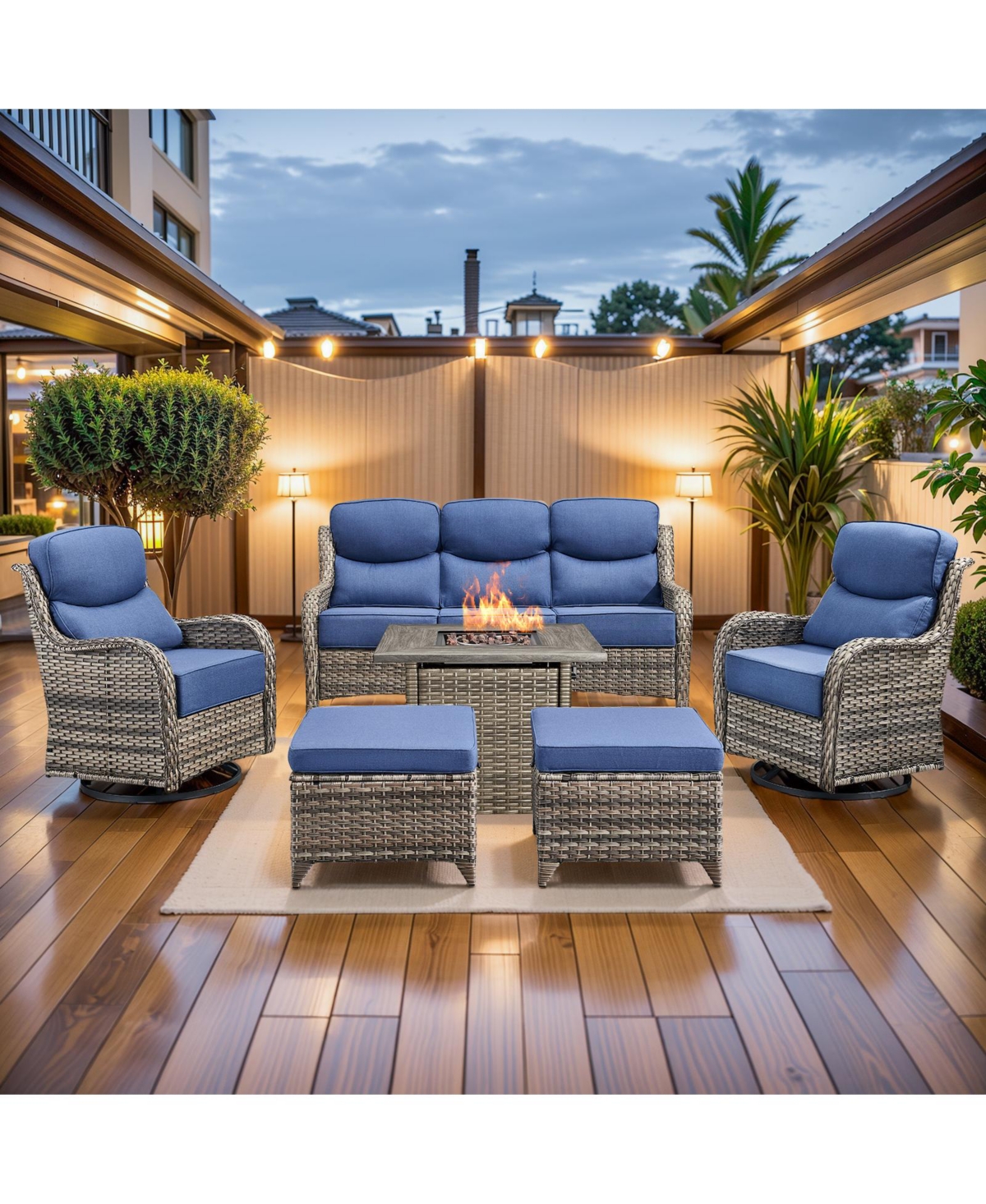 Click here for Pocassy Patio Furniture Set with Fire Pit Table  O... prices