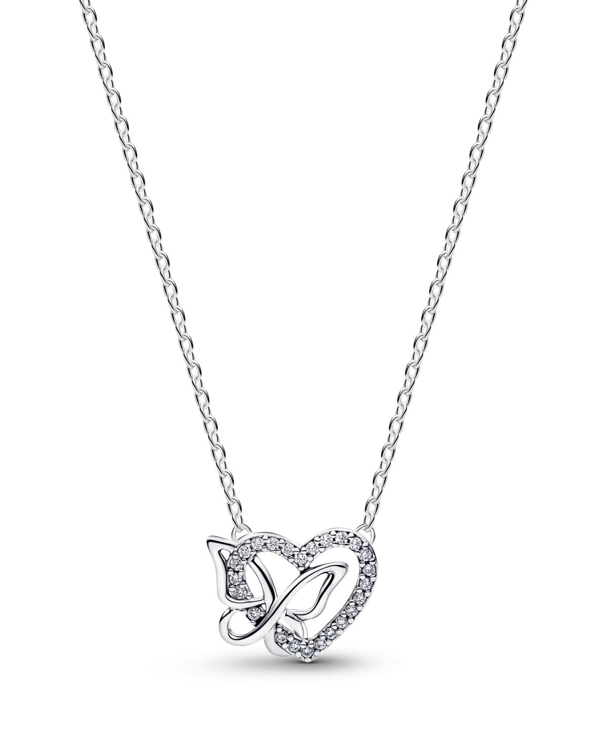 Click here for Pandora Entwined Heart Butterfly Pendant Necklace... prices