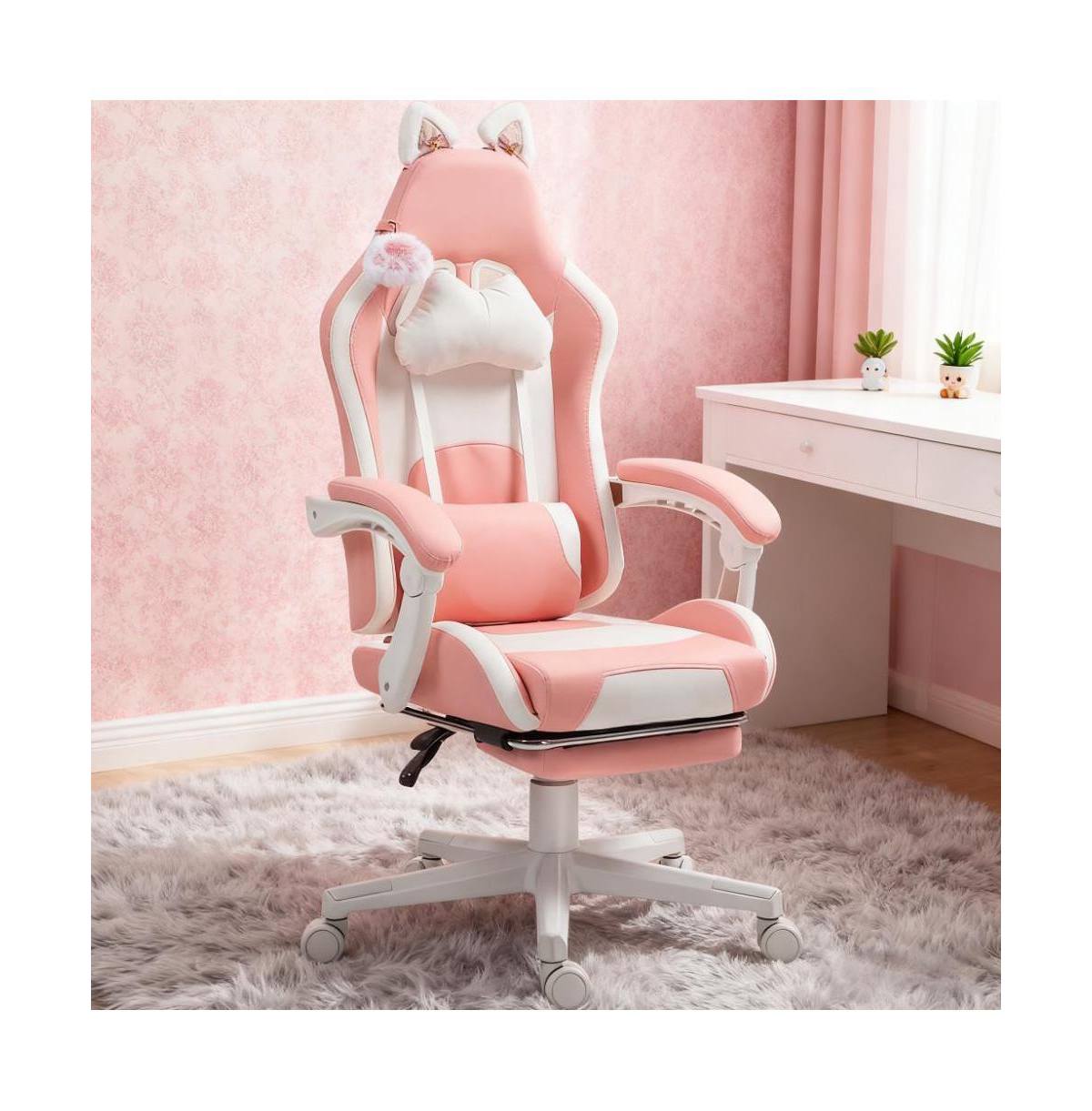 Click here for Flynama Cute Cat Style Gaming Chair with Footrest... prices