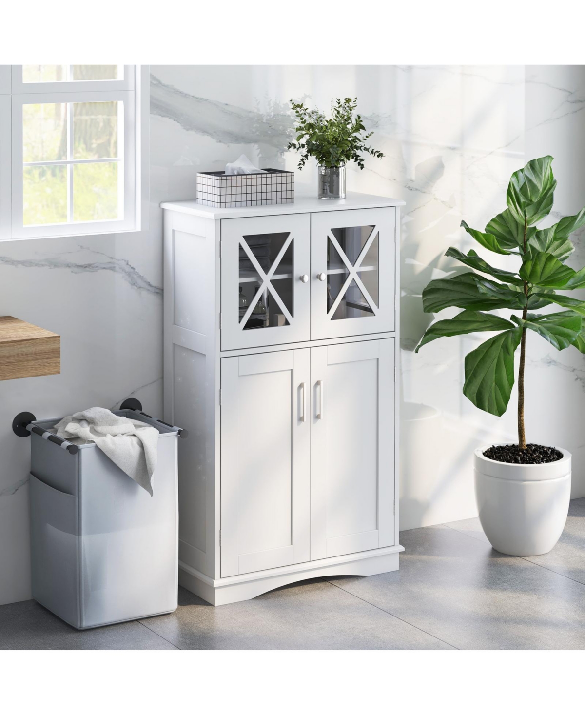 Click here for sumyeg 4-Door Freestanding Bathroom Floor Storage... prices