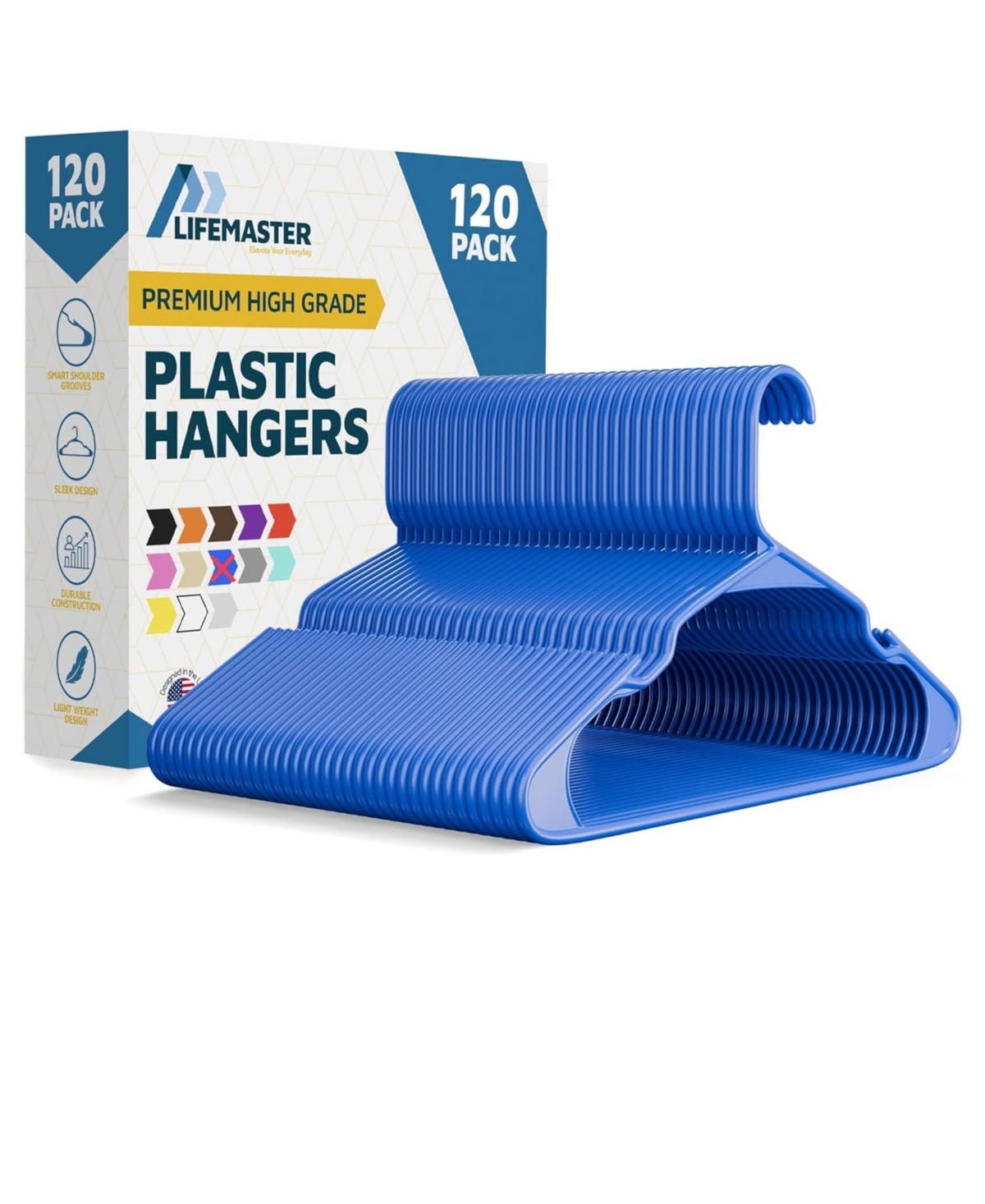 Click here for Lifemaster heavy-duty plastic hangers with non-sli... prices