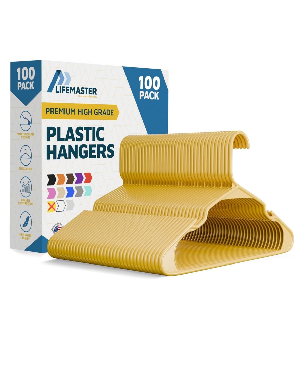 Click here for Lifemaster heavy-duty plastic hangers for clothes... prices