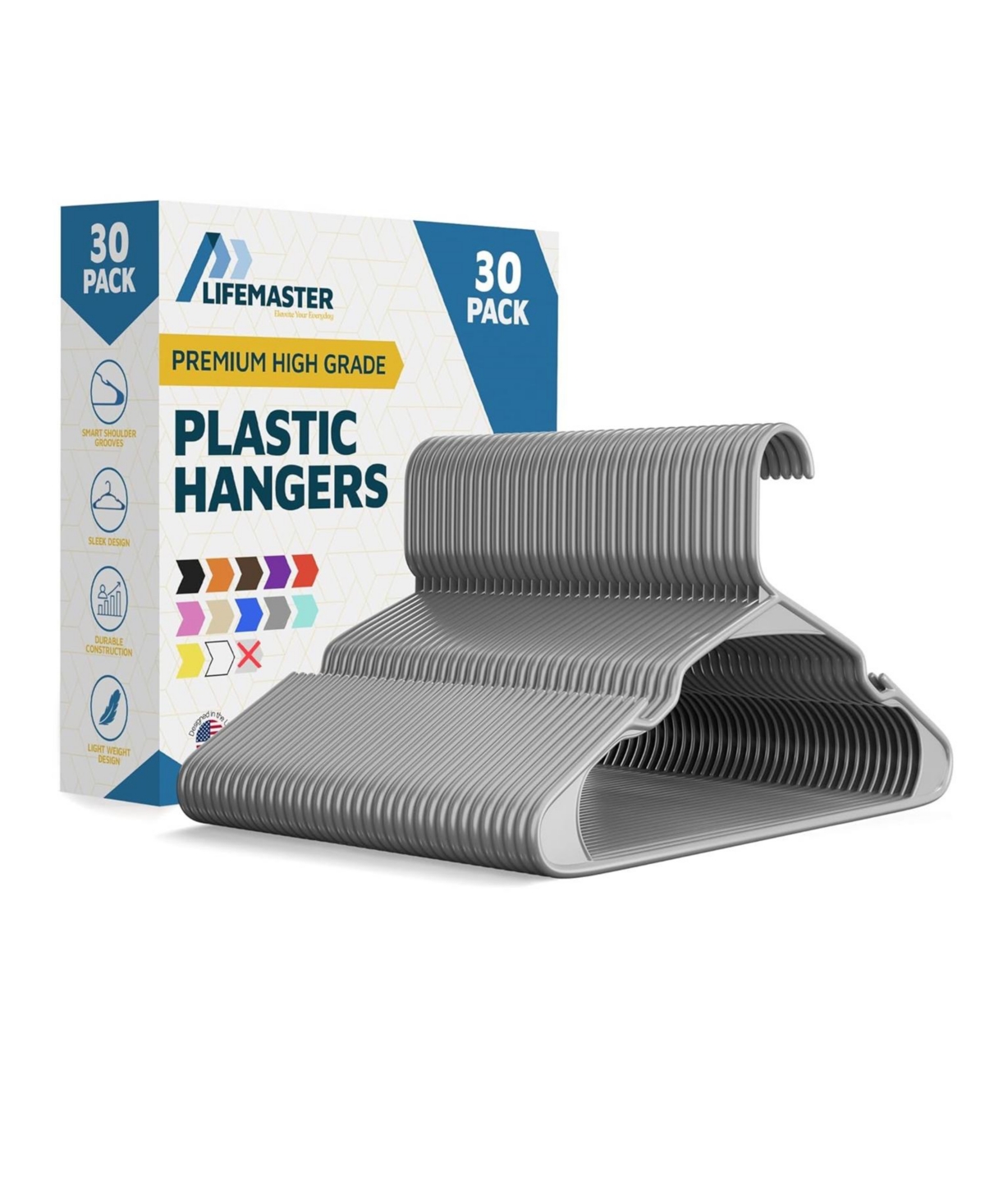 Click here for Lifemaster Heavy-duty plastic hangers  non-slip gr... prices