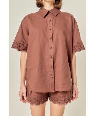 Click here for Womens Linen Lace Shorts Shirt prices