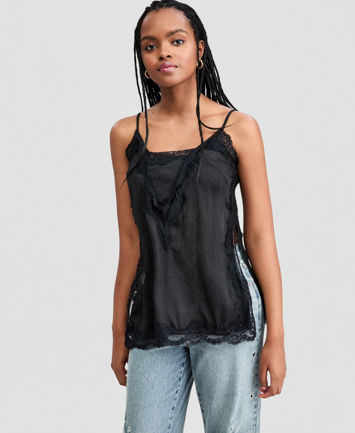 Click here for And Now This Womens Lace Trim Long Cami  Macys Exc... prices