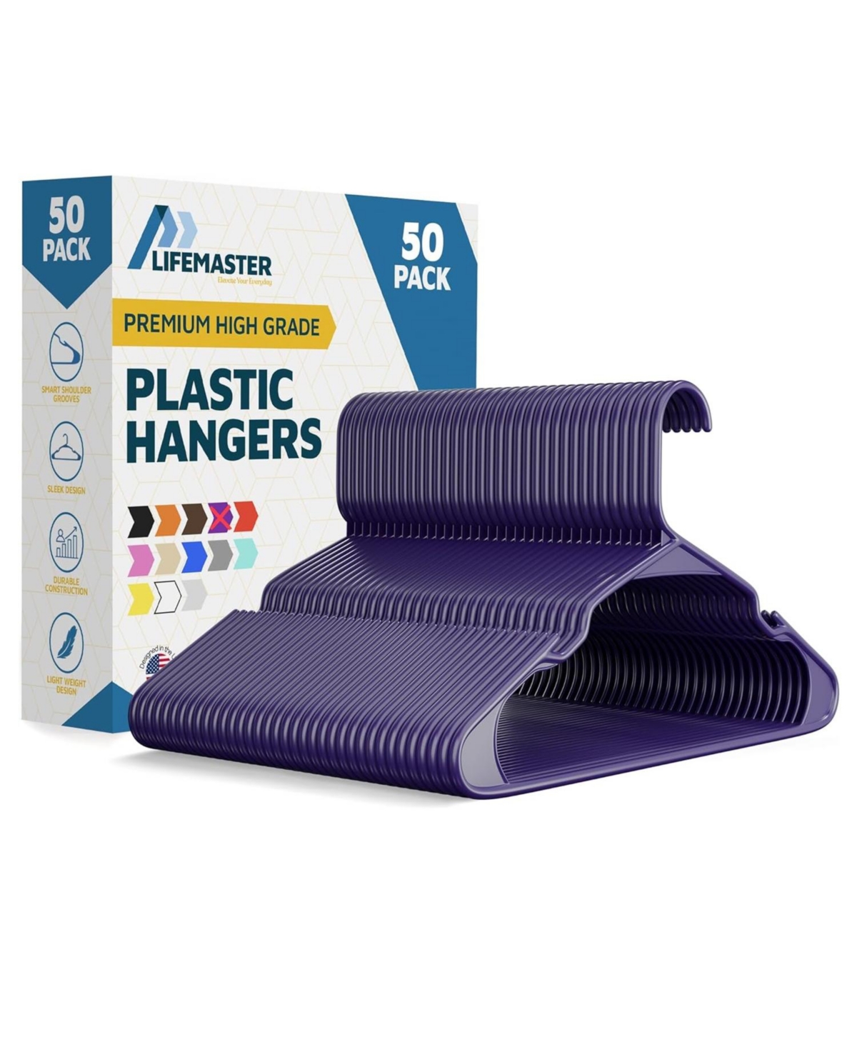 Click here for Lifemaster heavy-duty plastic hangers with non-sli... prices