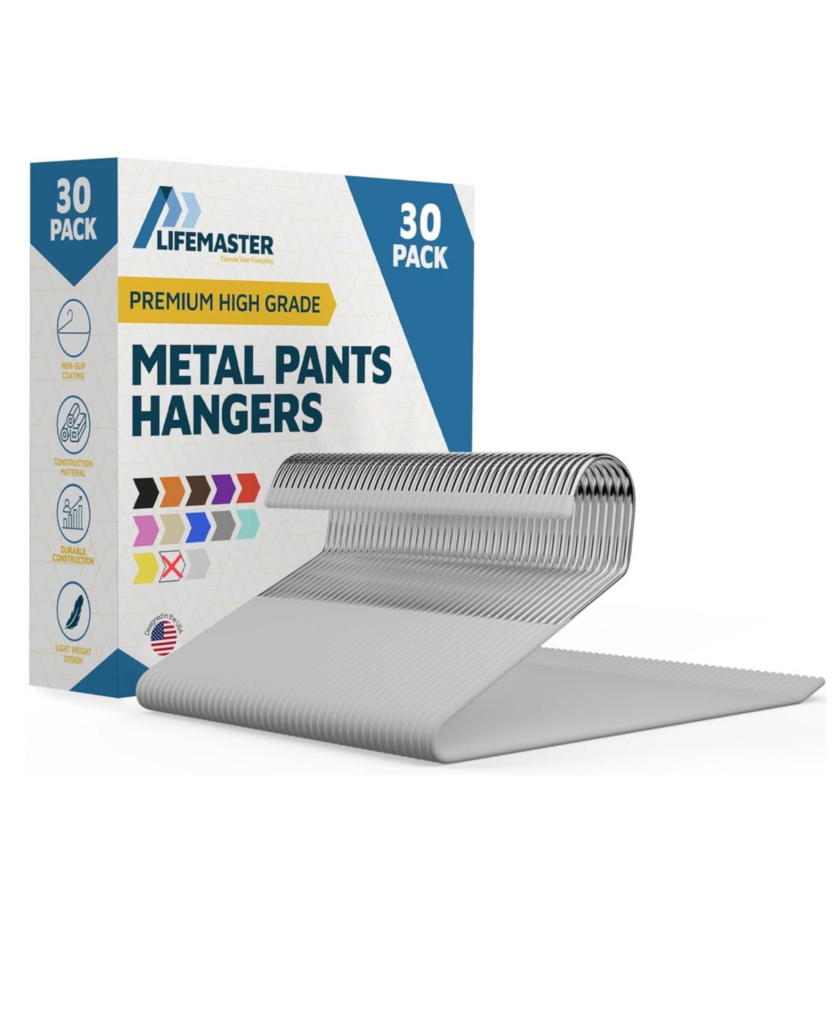 Click here for LifeMaster 30-Pack Non-Slip Metal Hangers - heavy-... prices